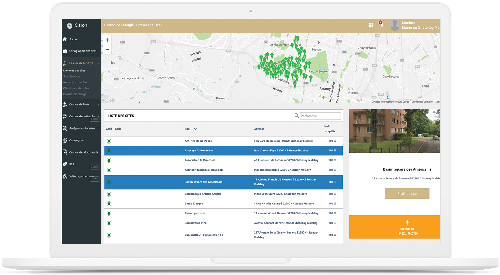 Citron®, plateforme de management de l'énergie - Citron®